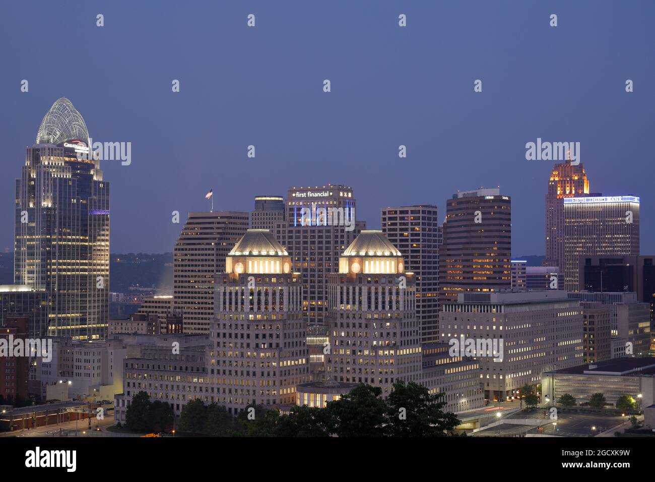Cincinnati - Circa July 2021: Cincinnati downtown skyline including the ...