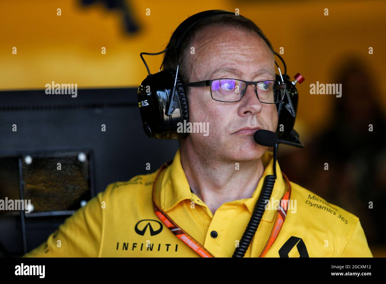 Mark Slade (GBR) Renault Sport F1 Team Race Engineer. Azerbaijan Grand ...