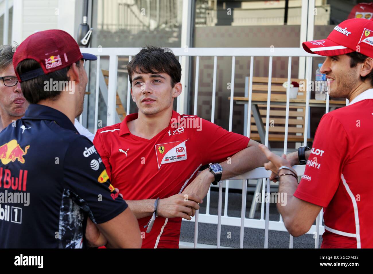 (L to R): Pierre Gasly (FRA) Red Bull Racing Third Driver with Charles ...