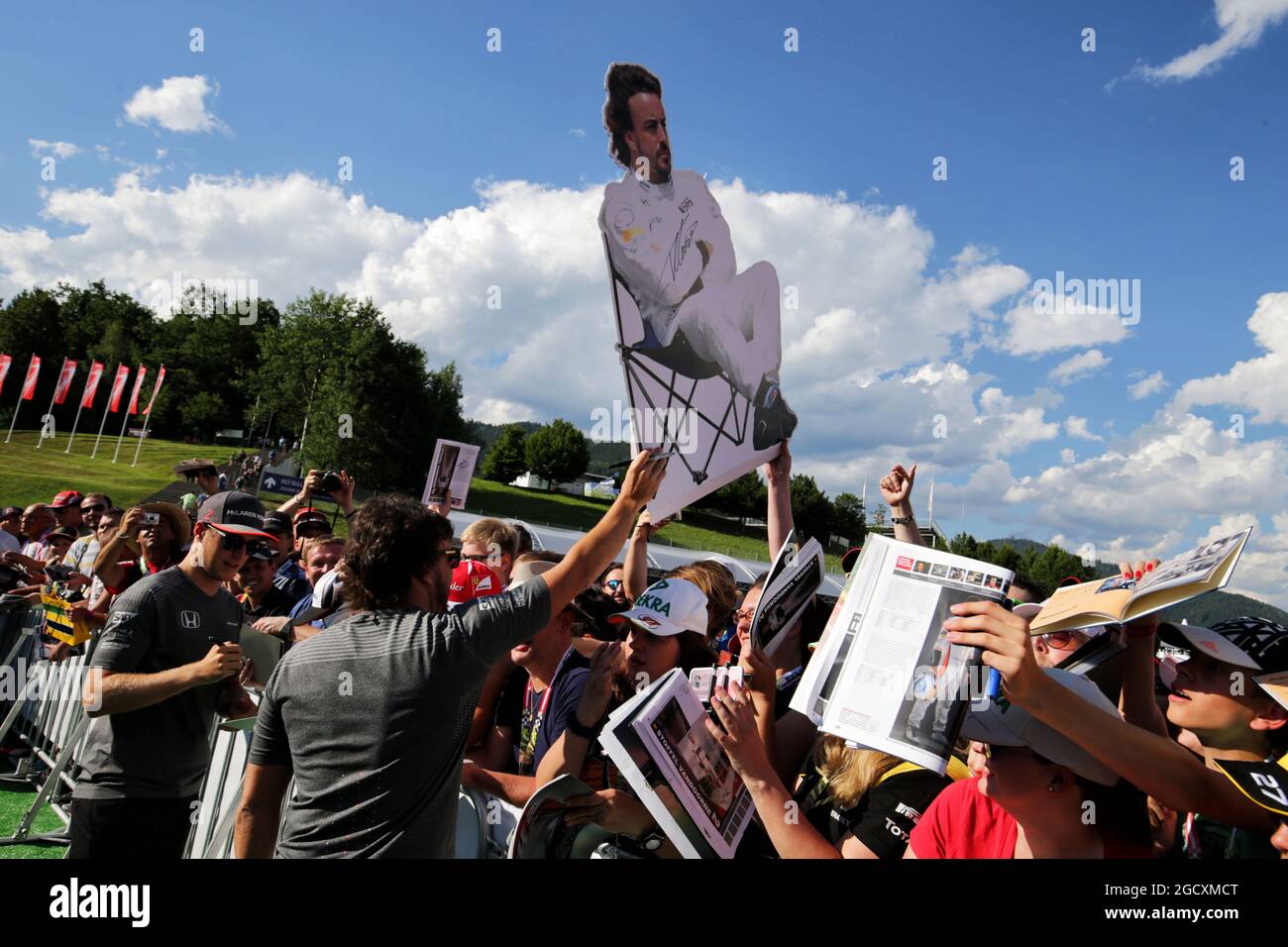 Mclaren signs autographs for fans a cardboard cutout of himself hi-res ...