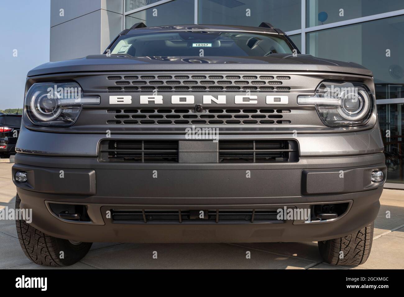 Harrison - Circa August 2021: Ford Bronco display at a dealership ...