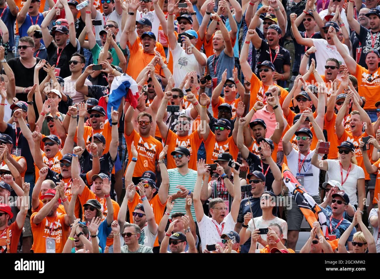 Red bull racing fans in grandstand hi-res stock photography and images ...