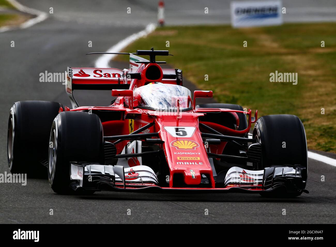 Sebastian Vettel (GER) Ferrari SF70H with the shield cockpit cover ...