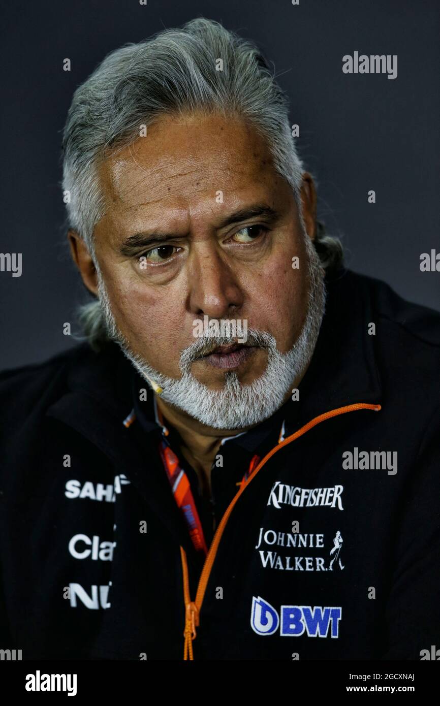 Dr. Vijay Mallya (IND) Sahara Force India F1 Team Owner in the FIA ...