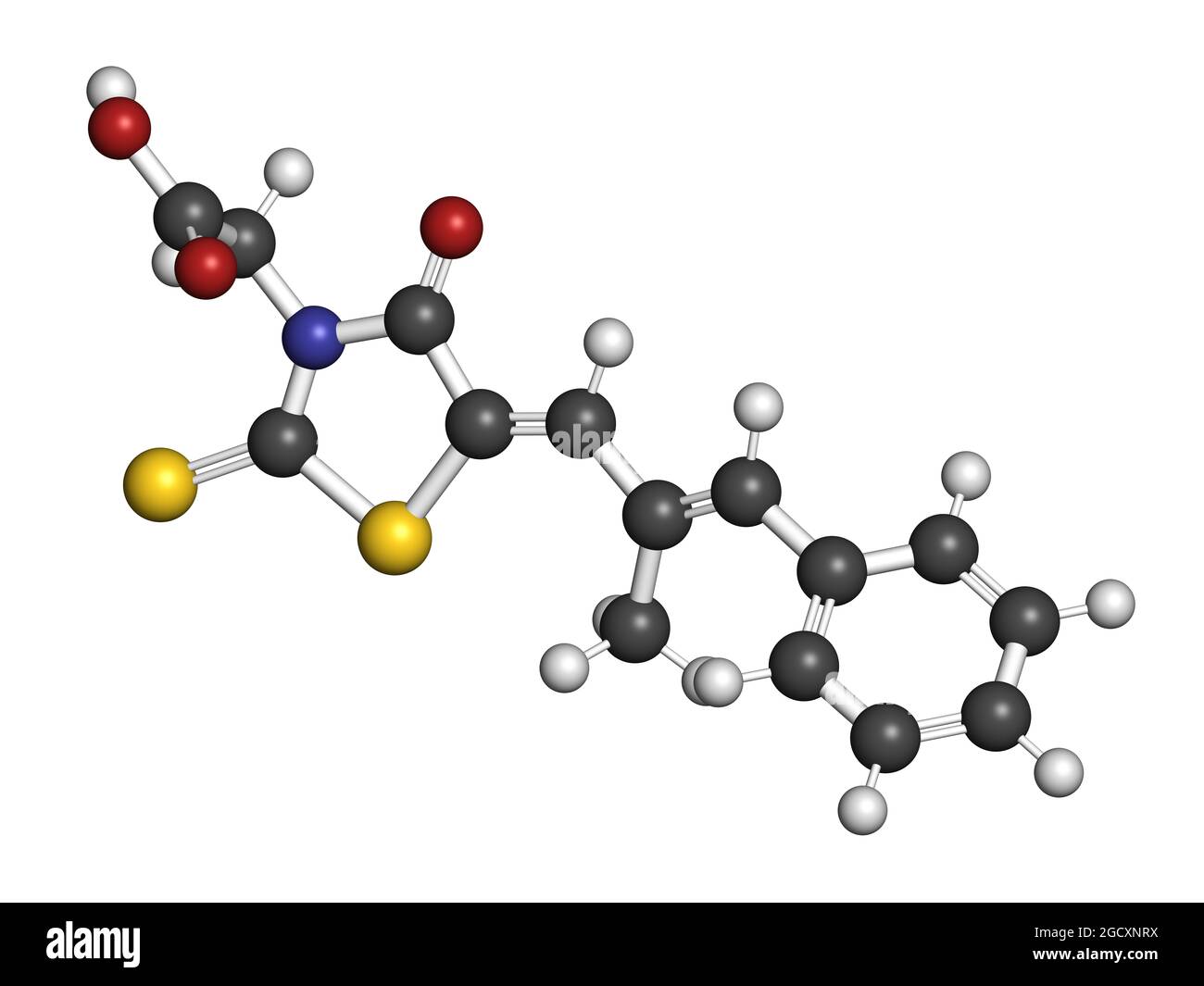 Epalrestat diabetic neuropathy drug molecule (aldose reductase ...
