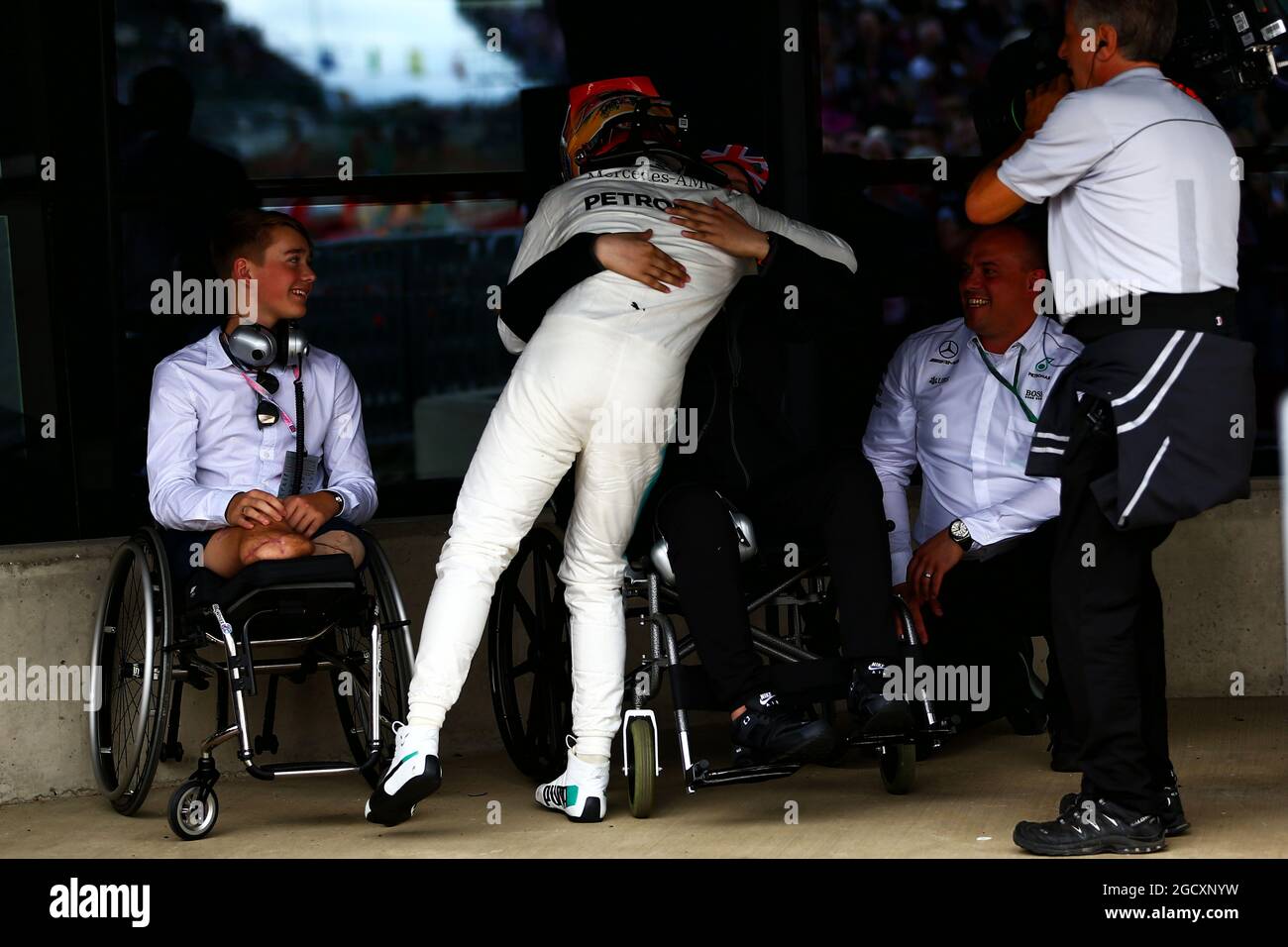 Mercedes amg f1 celebrates in parc ferme billy monger hi-res stock ...