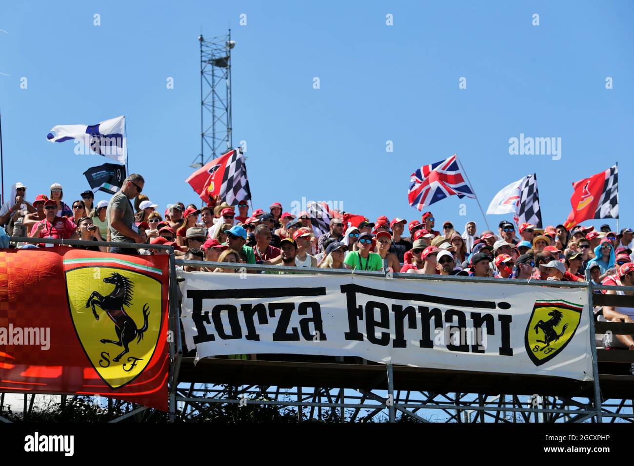 Ferrari flags fans in grandstand hi-res stock photography and images ...
