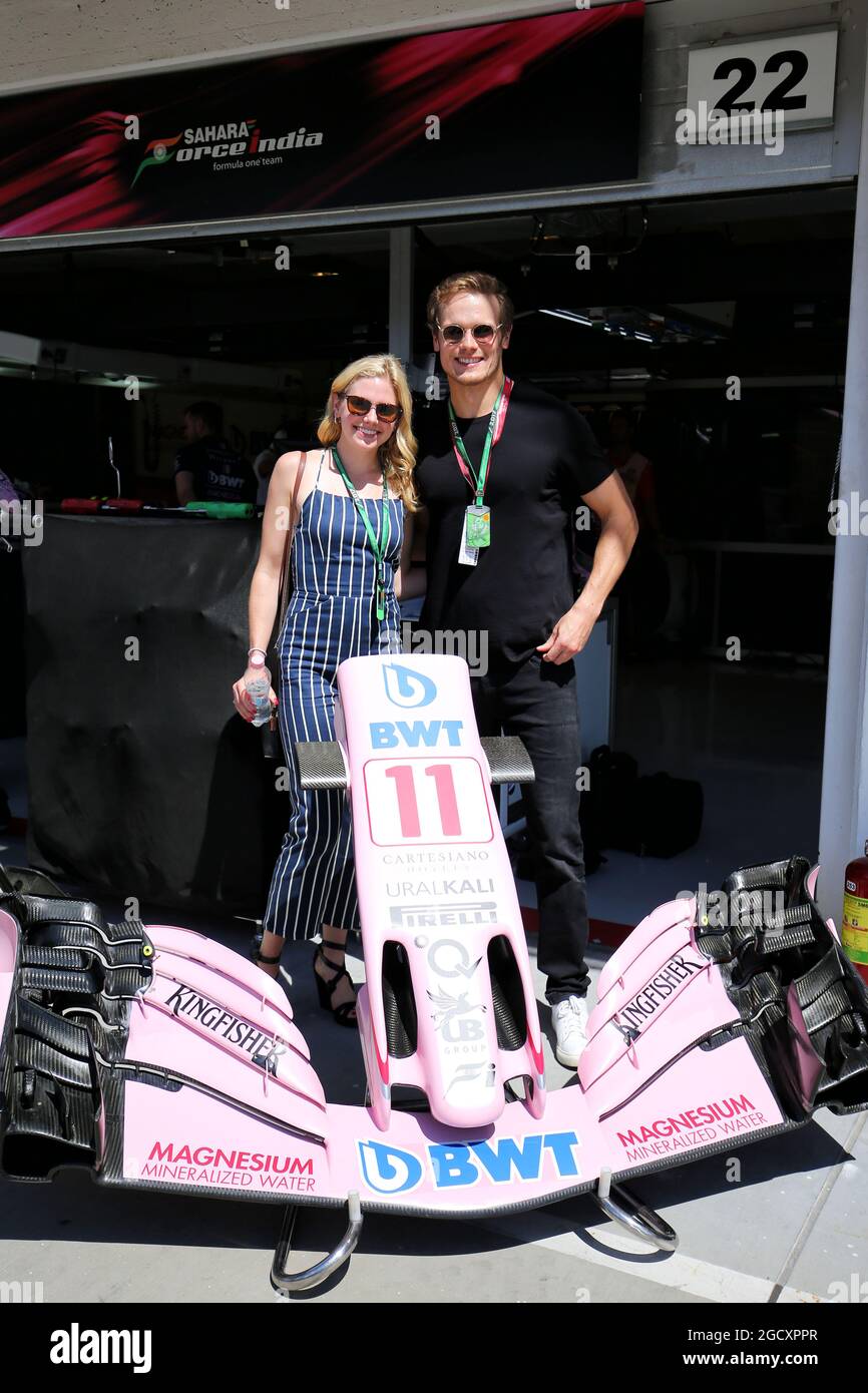 (L to R): MacKenzie Mauzy (USA) Actor and Sam Heughan (GBR) Actor ...