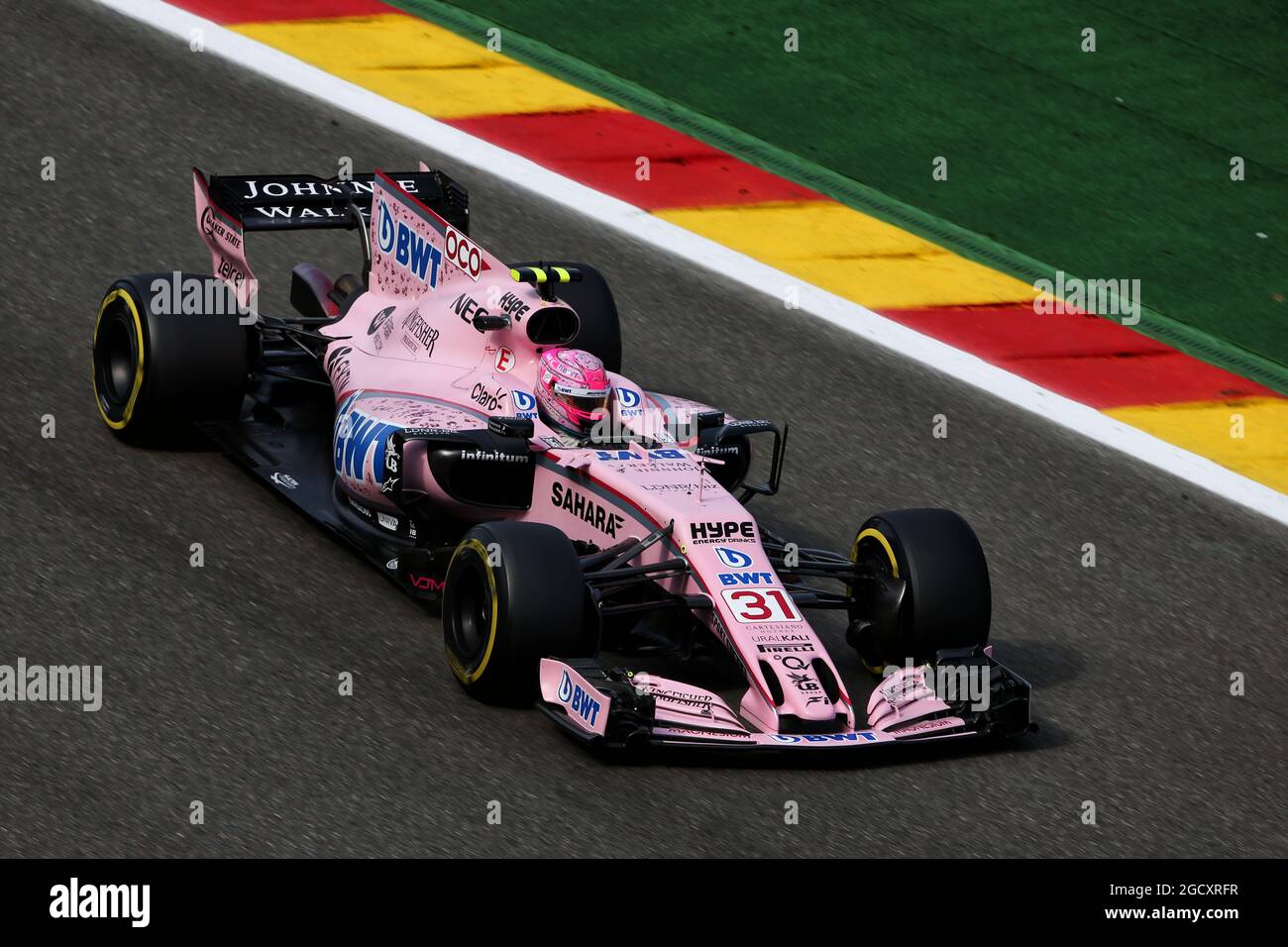 Esteban Ocon (FRA) Sahara Force India F1 VJM10. Belgian Grand Prix ...