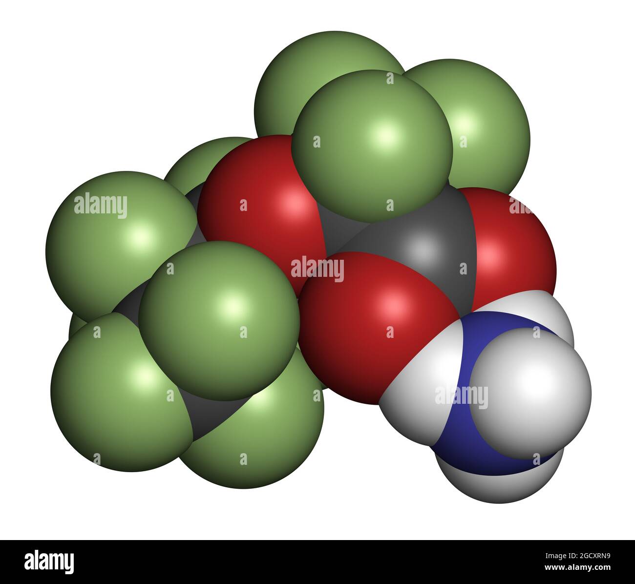 Ammonium perfluoro(2-methyl-3-oxahexanoate) molecule, also known as ...