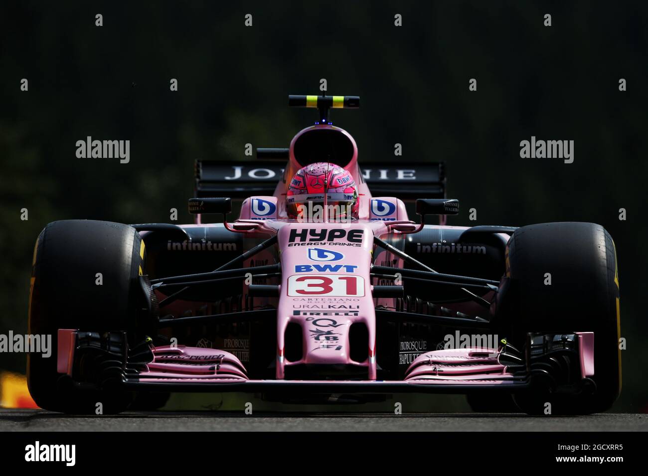 Esteban Ocon (FRA) Sahara Force India F1 VJM10. Belgian Grand Prix ...