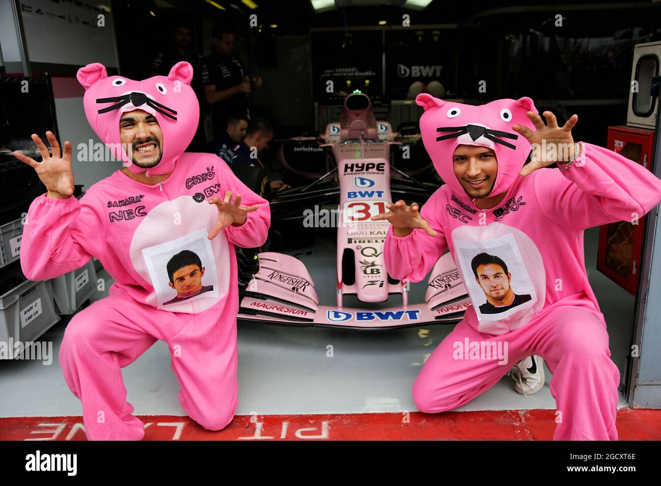 The Pink Panthers. Fans with the Sahara Force India F1 Team. Italian ...
