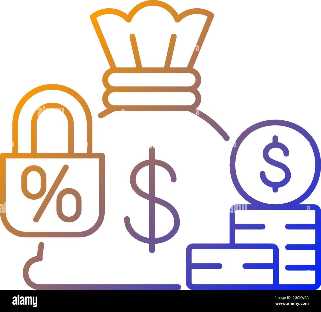 Fixed deposit gradient linear vector icon Stock Vector Image & Art - Alamy