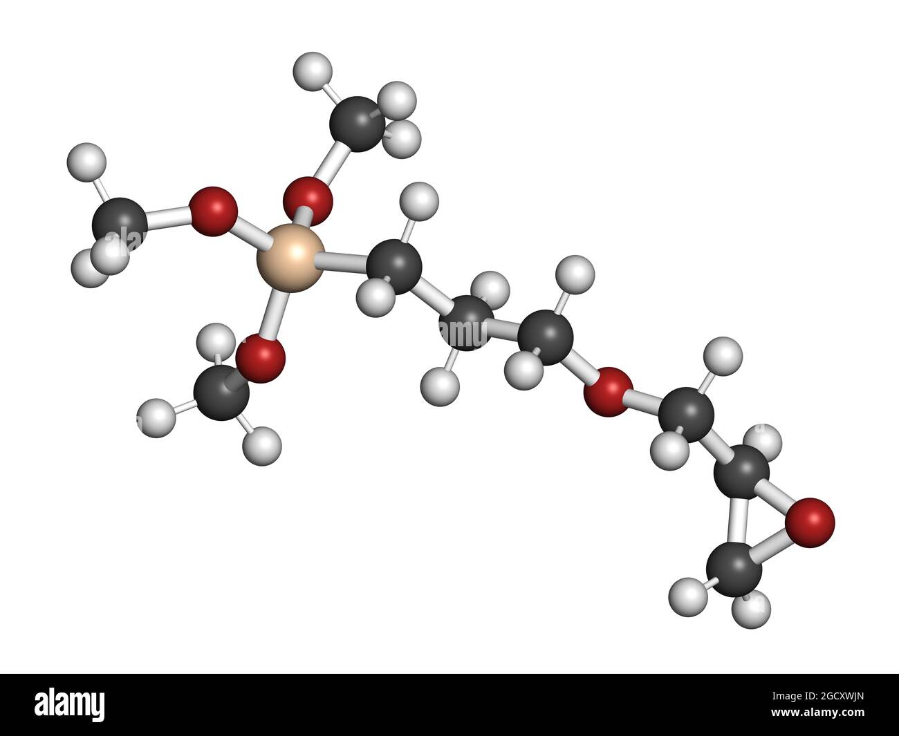 GLYMO or GPTMS organosilane molecule. 3D rendering Stock Photo - Alamy