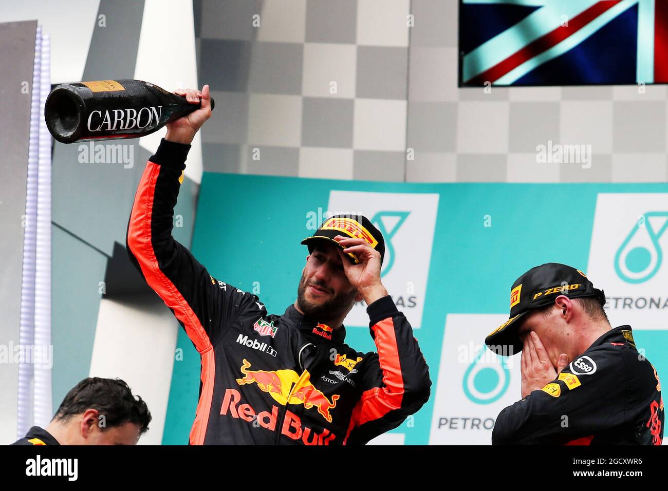 Daniel Ricciardo (AUS) Red Bull Racing celebrates his third with the ...