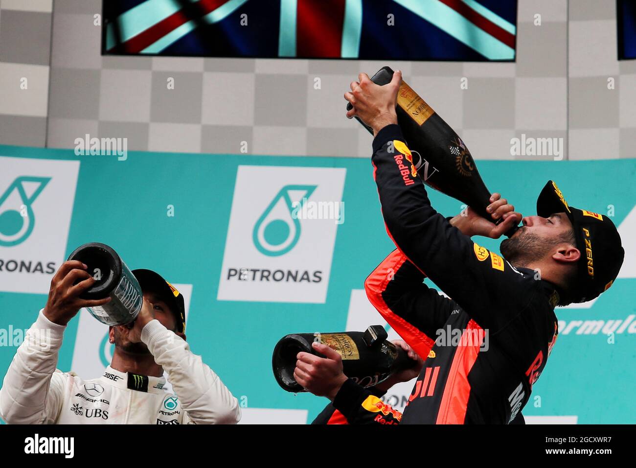 Daniel Ricciardo (AUS) Red Bull Racing celebrates his third with the ...
