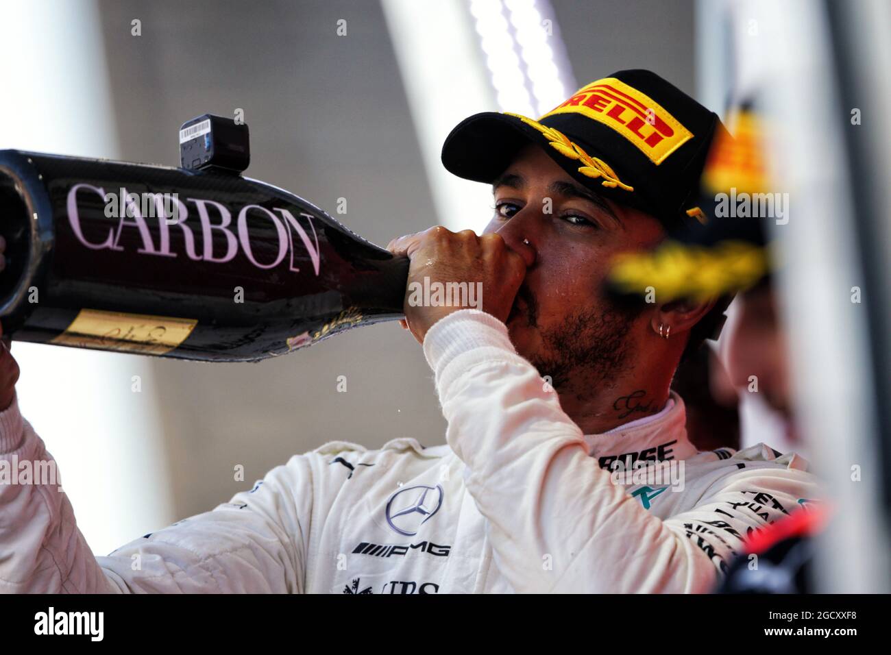 Mercedes amg f1 celebrates on podium race winner lewis hamilton hi-res ...