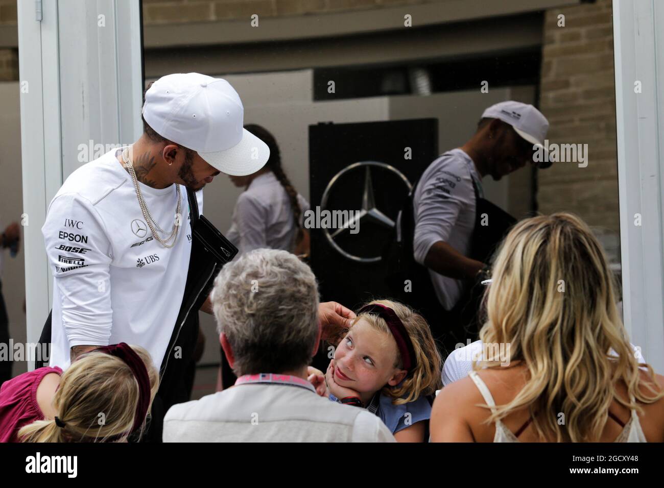Lewis Hamilton (GBR) Mercedes AMG F1 with friends and family. United ...