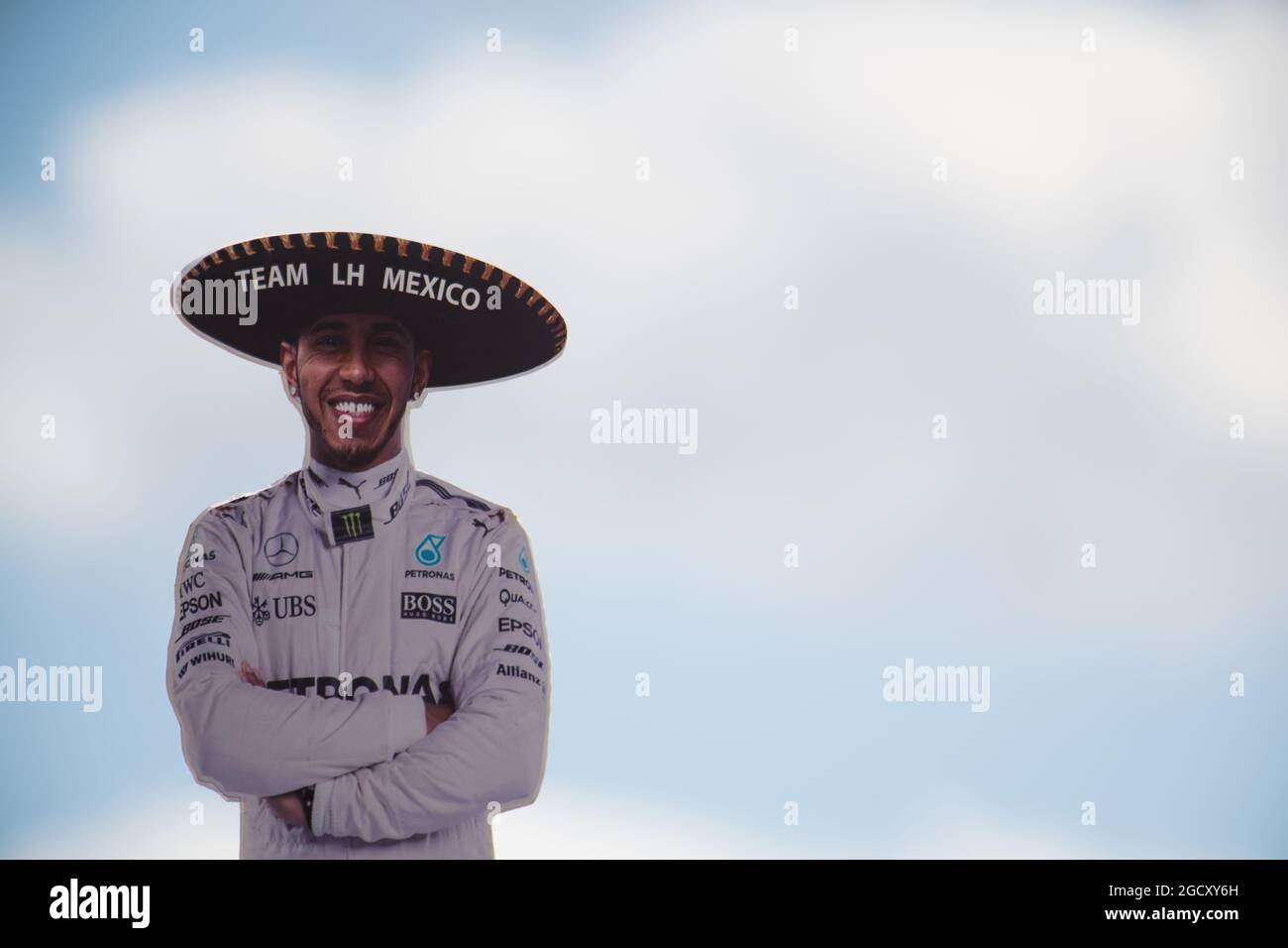 Lewis Hamilton (GBR) Mercedes AMG F1 mexican themed cutout. United ...