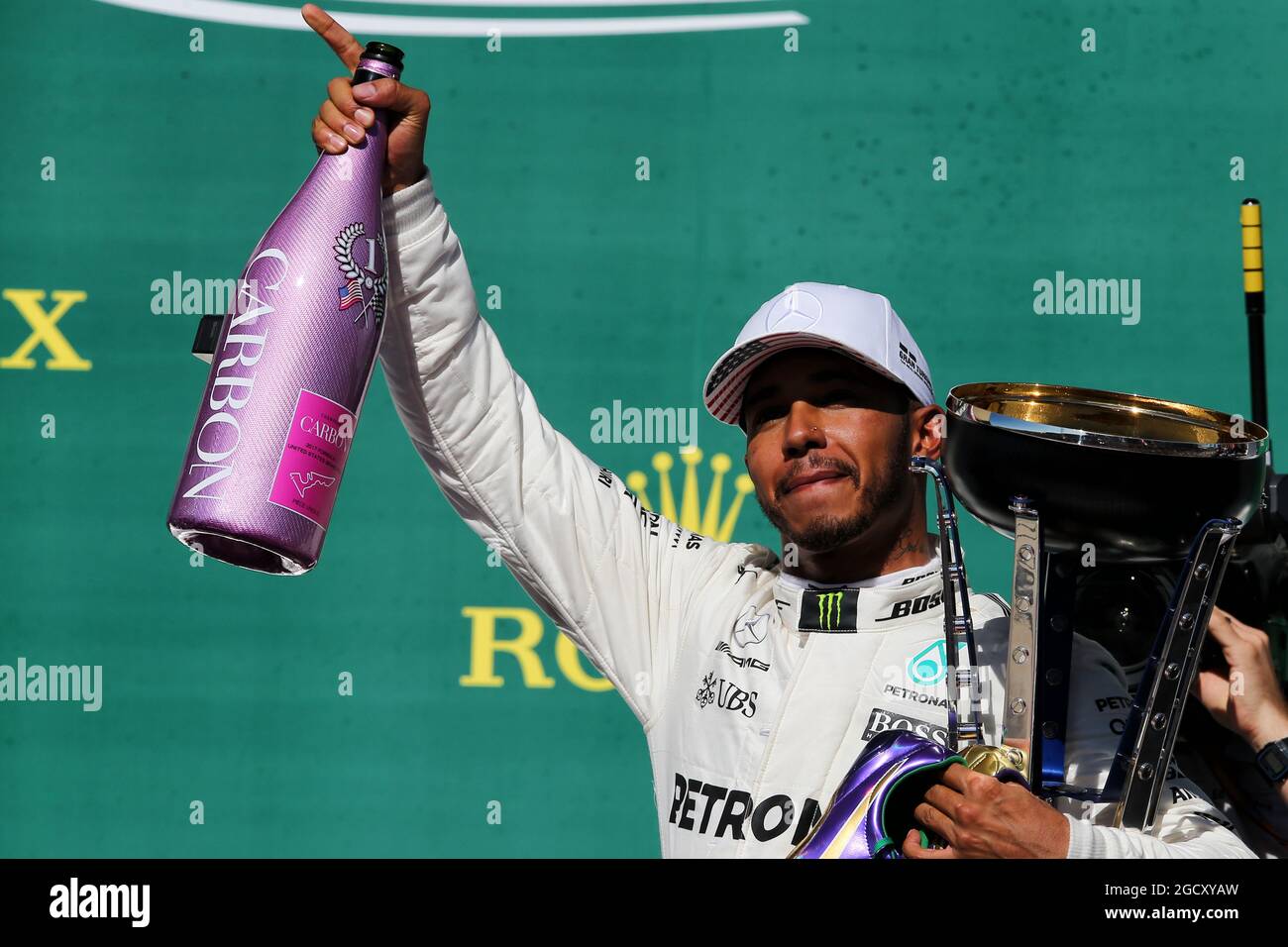 Race winner Lewis Hamilton (GBR) Mercedes AMG F1 celebrates on the ...