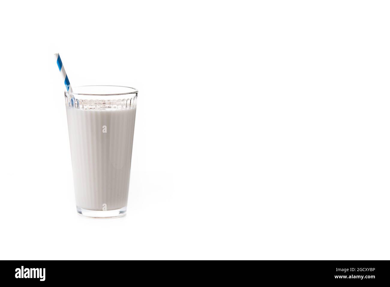 Fresh horchata with cinnamon in glass isolated on white background ...