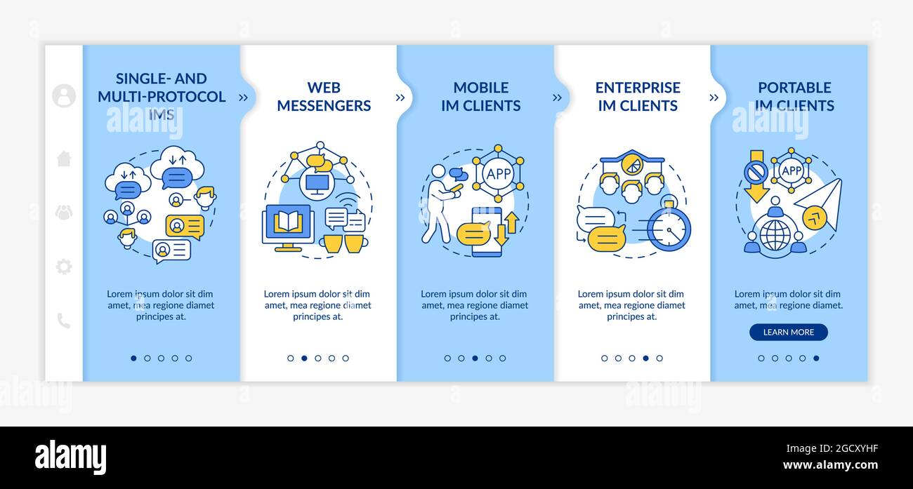 Instant messaging service types onboarding vector template Stock Vector ...