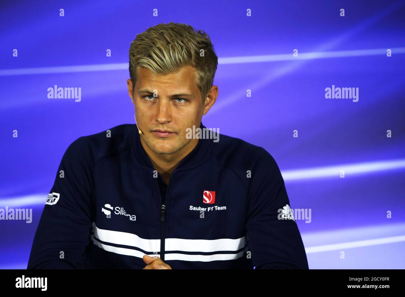 Marcus Ericsson (SWE) Sauber F1 Team in the FIA Press Conference ...