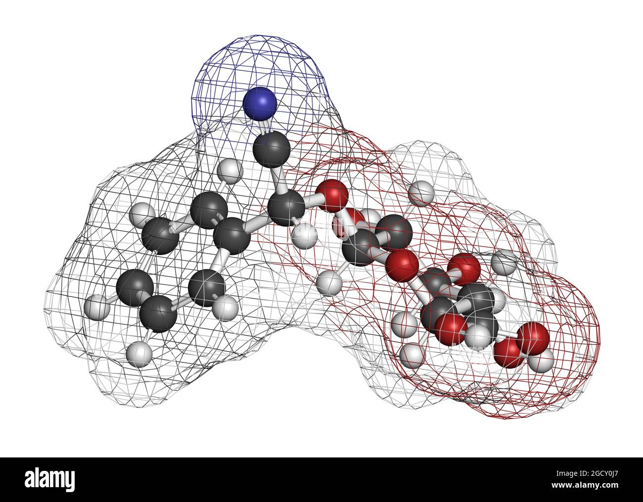 Laetrile molecule. Derivative of amygdalin. Used in quack cancer ...