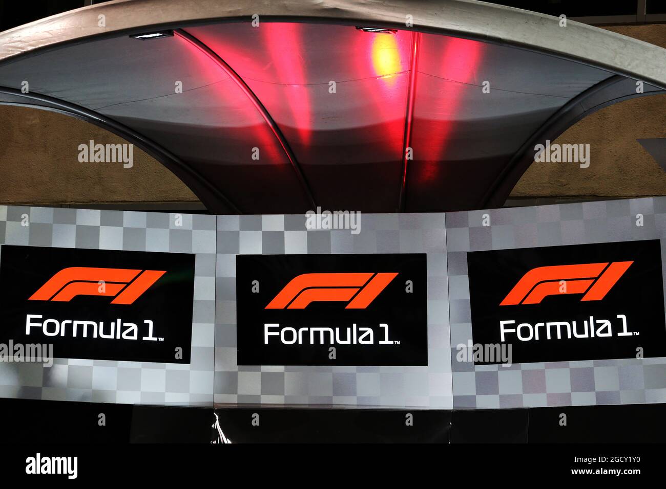 The new f1 logo on podium hi-res stock photography and images - Alamy