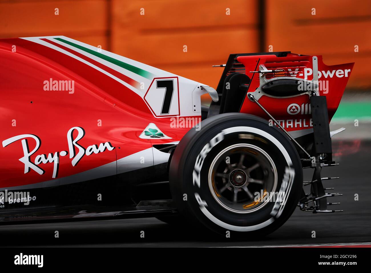 Kimi Raikkonen (FIN) Ferrari SF71H rear wing sensor equipment. Formula ...