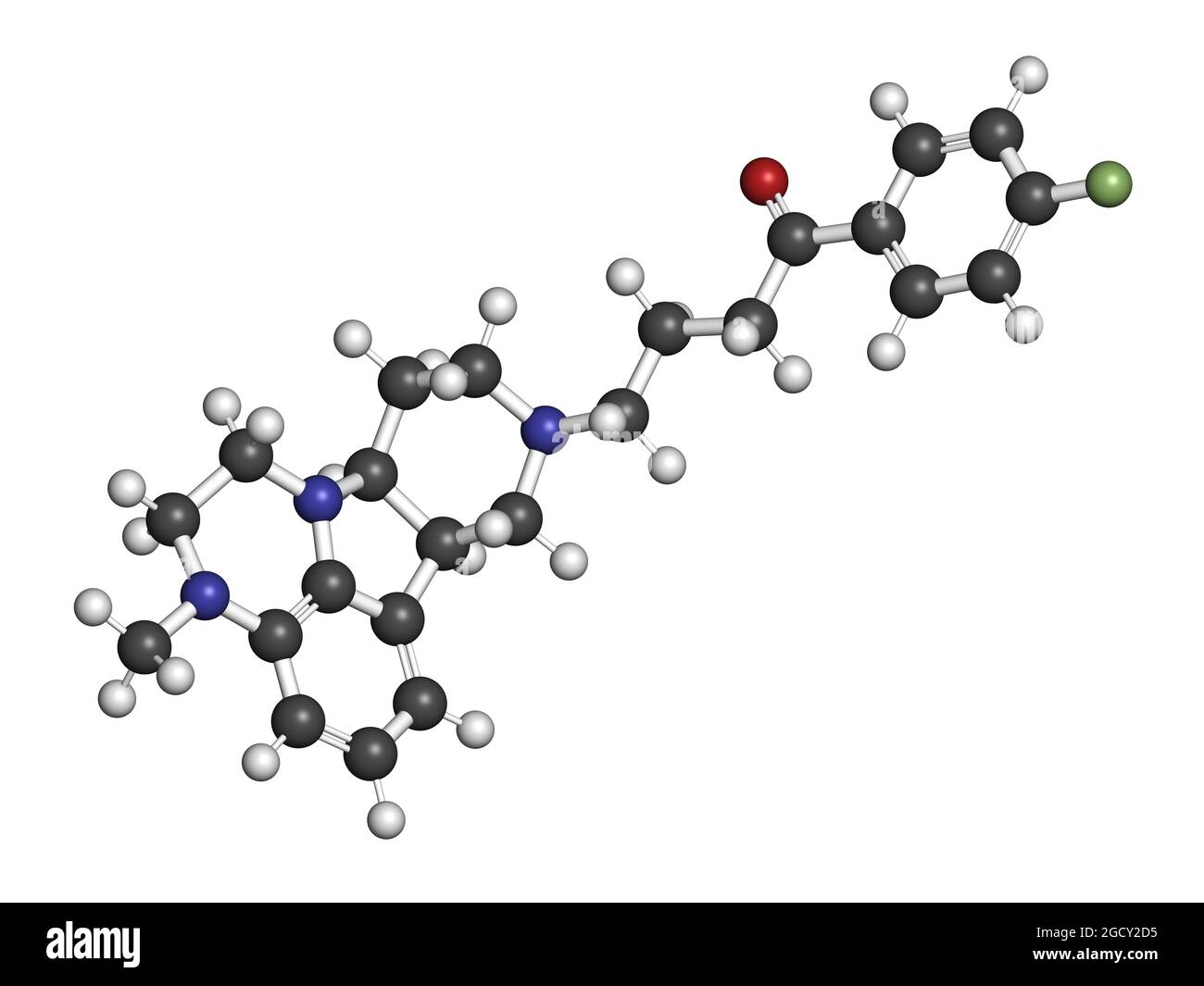 Lumateperone antipsychotic drug molecule. 3D rendering Stock Photo - Alamy