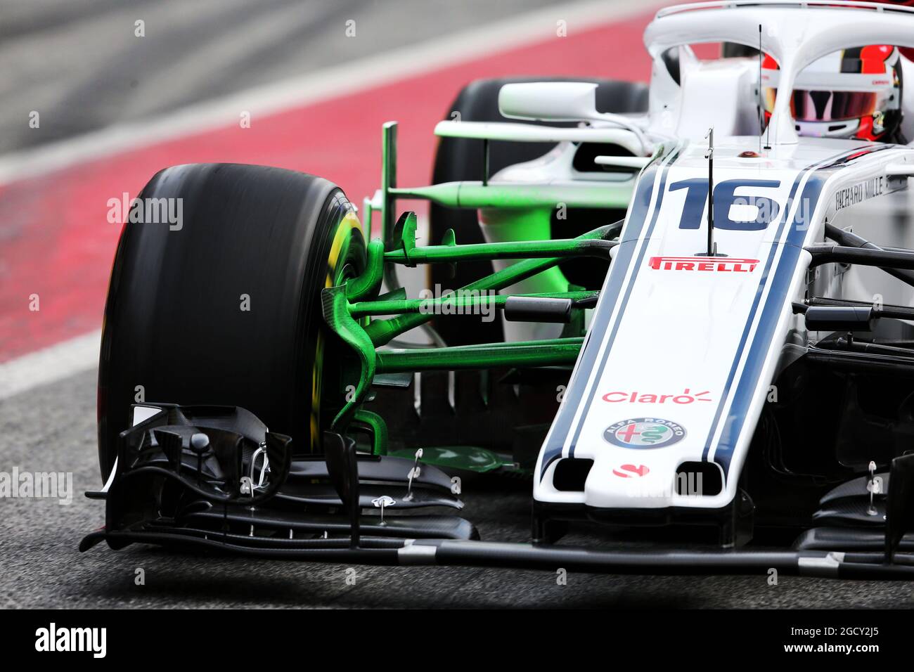 Sauber c37 flow vis paint on front suspension hi-res stock photography ...