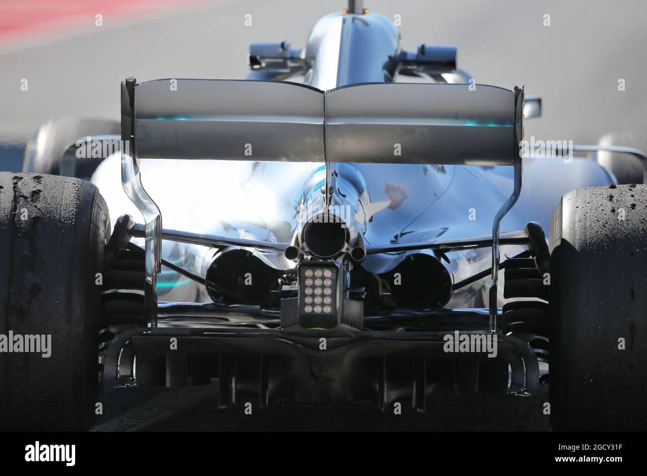 Mercedes amg f1 w09 rear diffuser exhaust detail hi-res stock ...