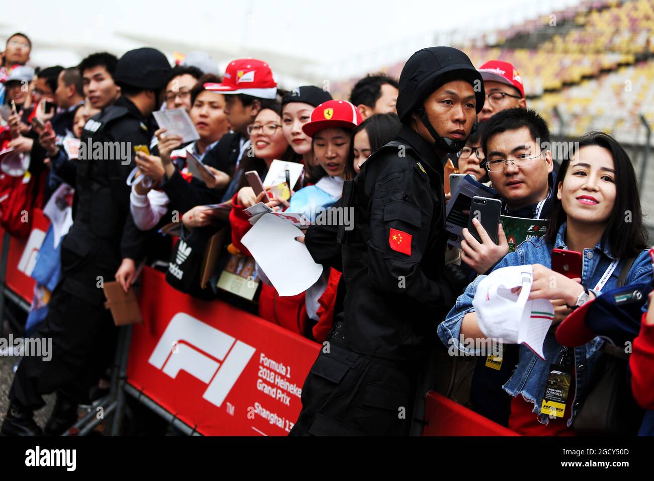 Fans at the autograph signing. Chinese Grand Prix, Thursday 12th April ...