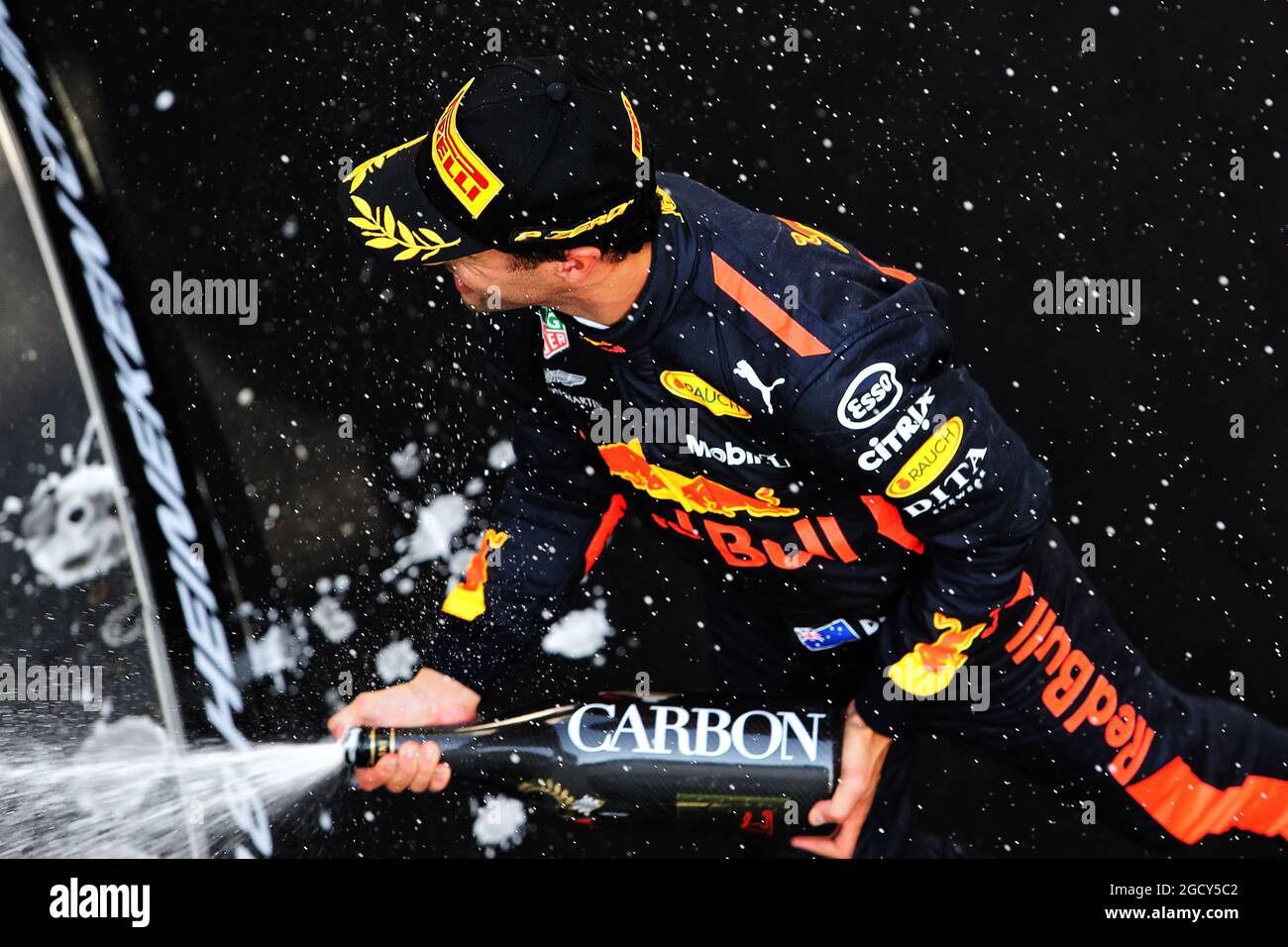 Race winner Daniel Ricciardo (AUS) Red Bull Racing celebrates on the ...