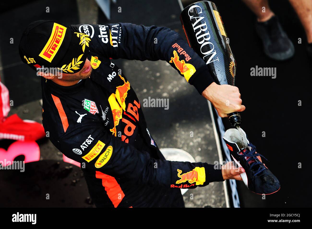 Race winner Daniel Ricciardo (AUS) Red Bull Racing celebrates on the ...