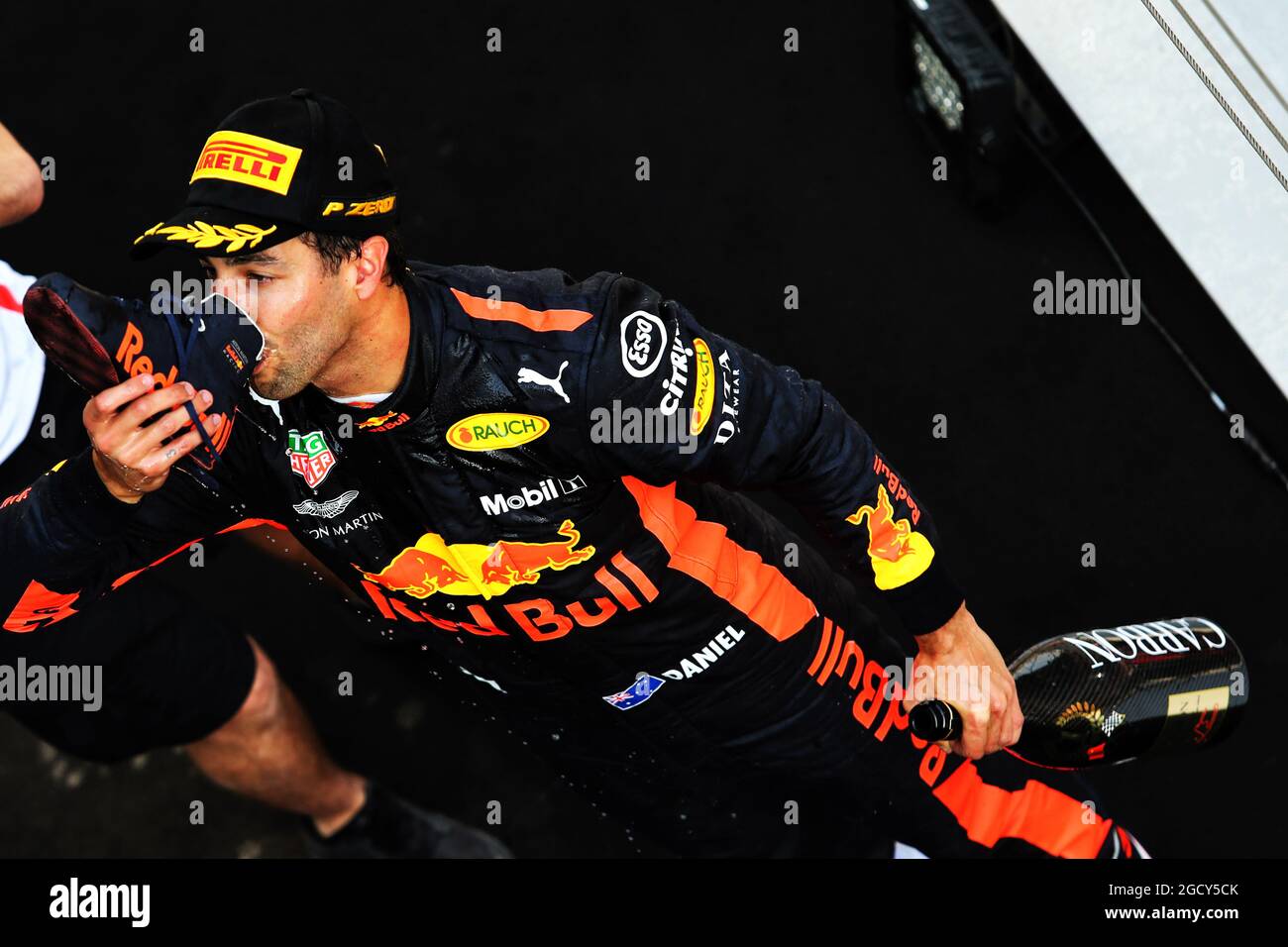Race winner Daniel Ricciardo (AUS) Red Bull Racing celebrates on the ...