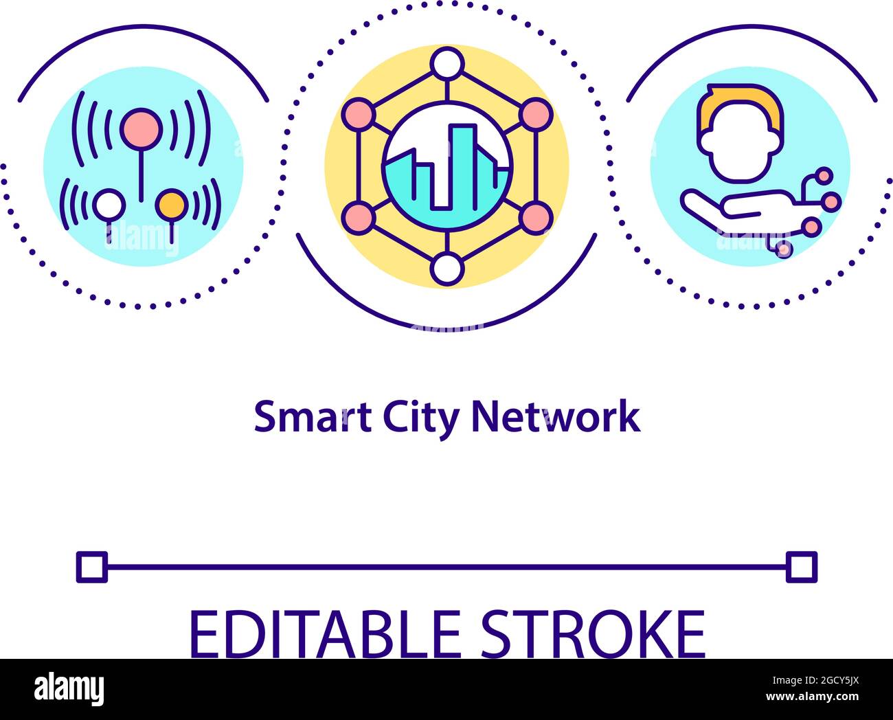 Smart city network concept icon Stock Vector Image & Art - Alamy