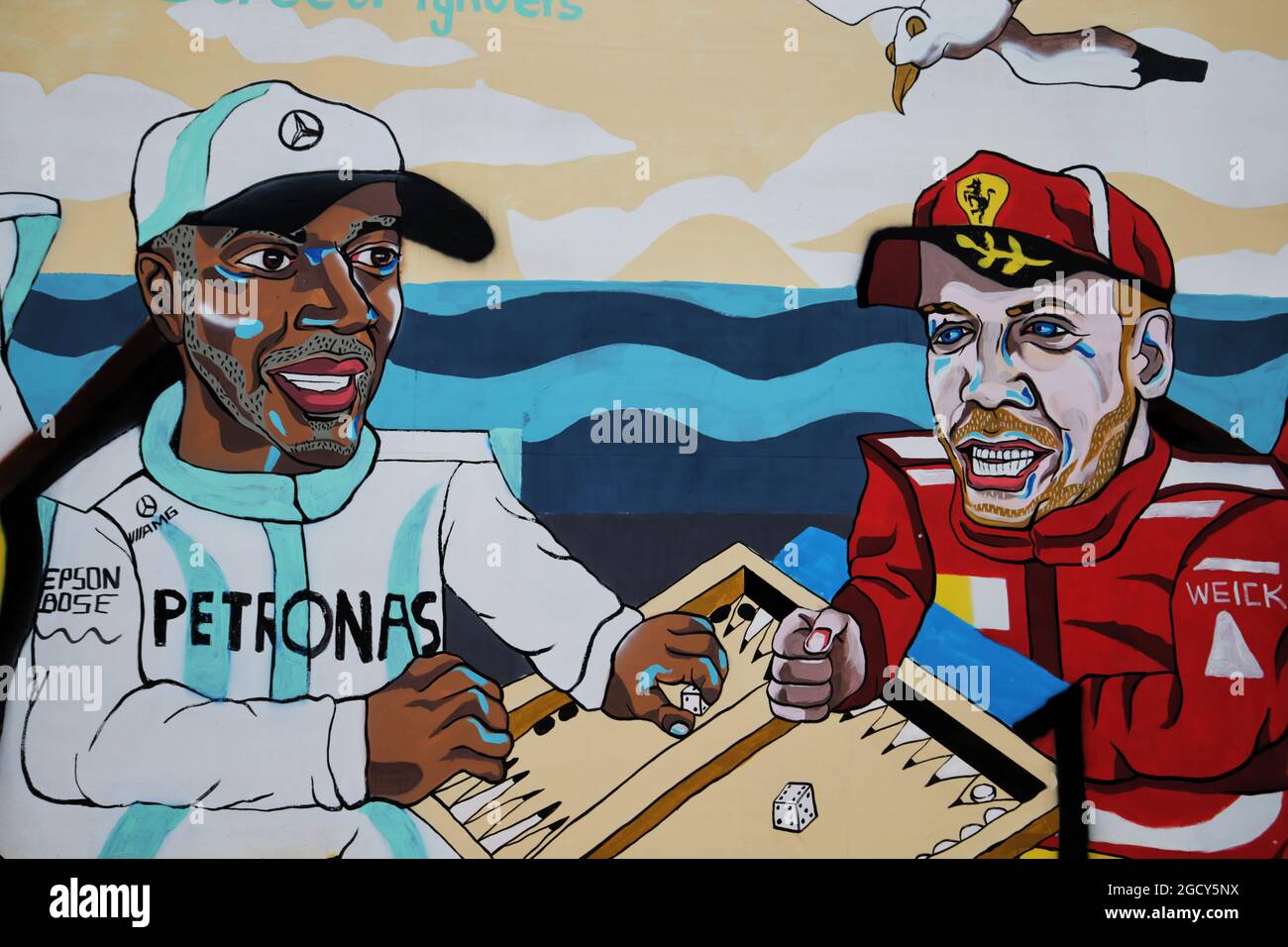 F1 drivers murals lewis hamilton hi-res stock photography and images ...