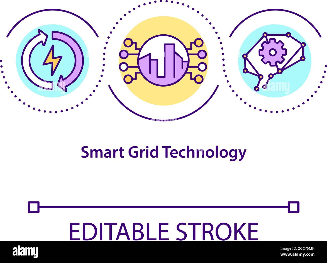Smart grid technology concept icon Stock Vector Image & Art - Alamy