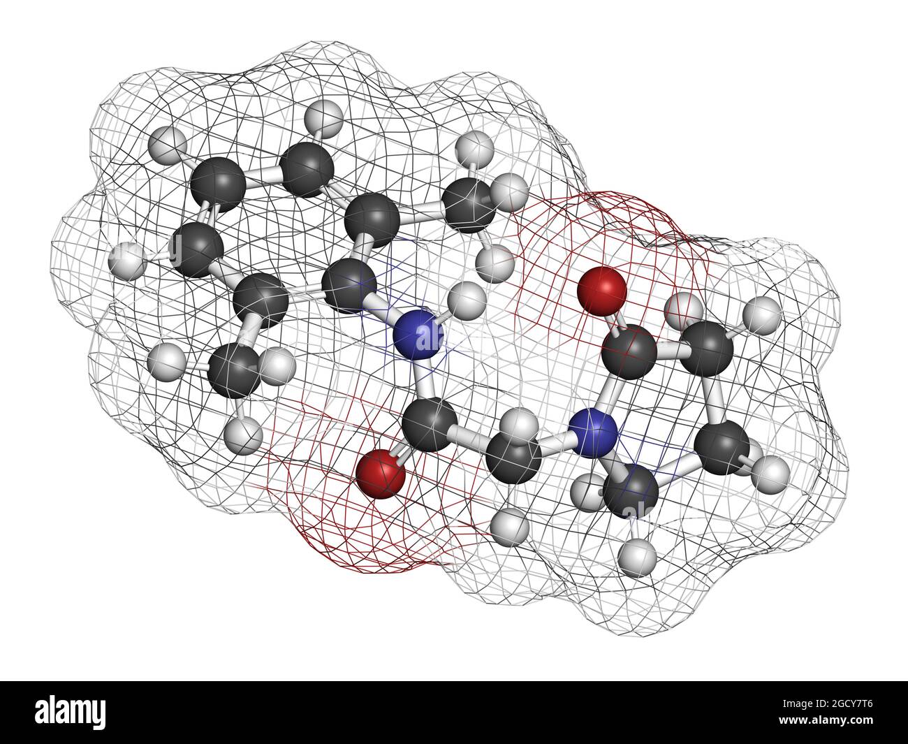 Nefiracetam nootropic drug molecule. 3D rendering Stock Photo - Alamy