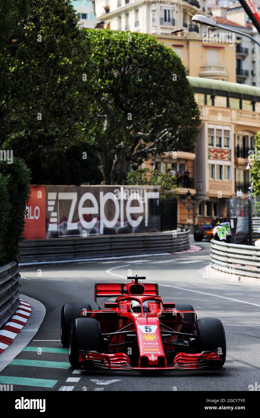 Sebastian Vettel (GER) Ferrari SF71H. Monaco Grand Prix, Thursday 24th ...