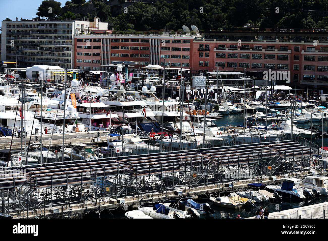 Boats in the scenic Monaco Harbour. Monaco Grand Prix, Friday 25th May ...