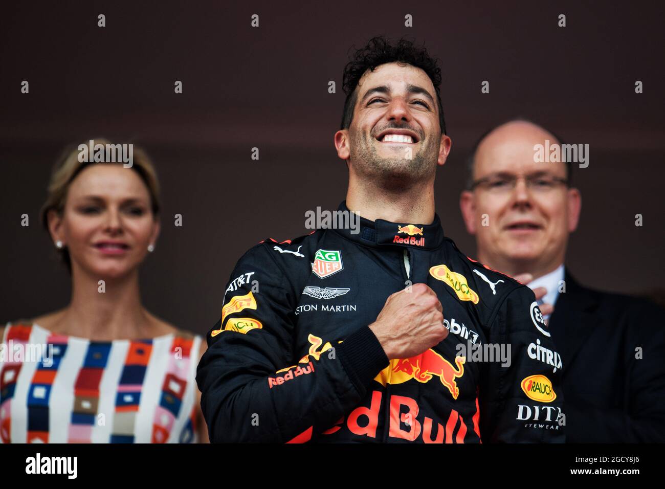 Race winner Daniel Ricciardo (AUS) Red Bull Racing celebrates on the ...