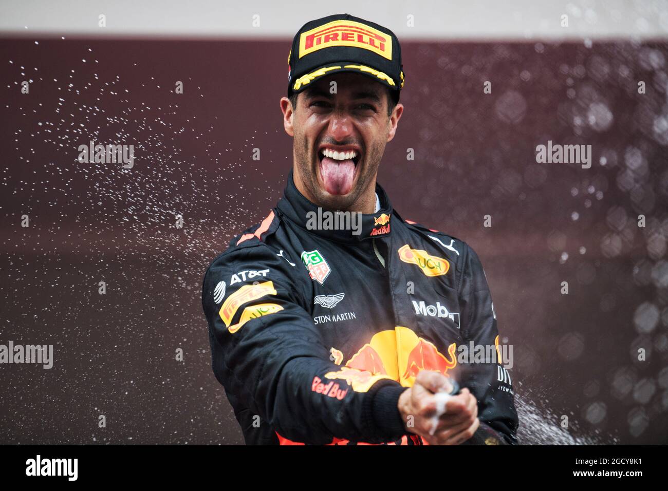 Race winner Daniel Ricciardo (AUS) Red Bull Racing celebrates on the ...