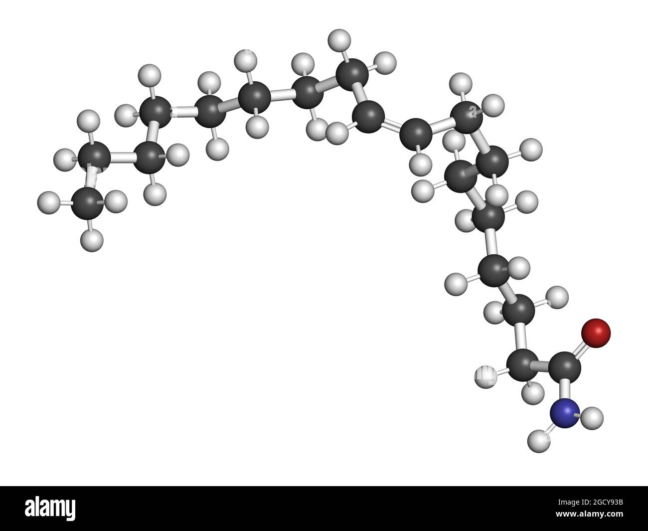 Oleamide molecule. 3D rendering Stock Photo - Alamy
