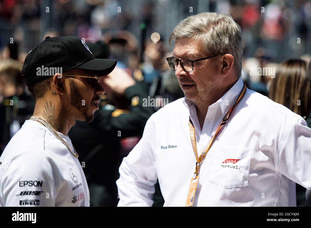Lewis Hamilton (GBR) Mercedes AMG F1 with Ross Brawn (GBR) Managing ...