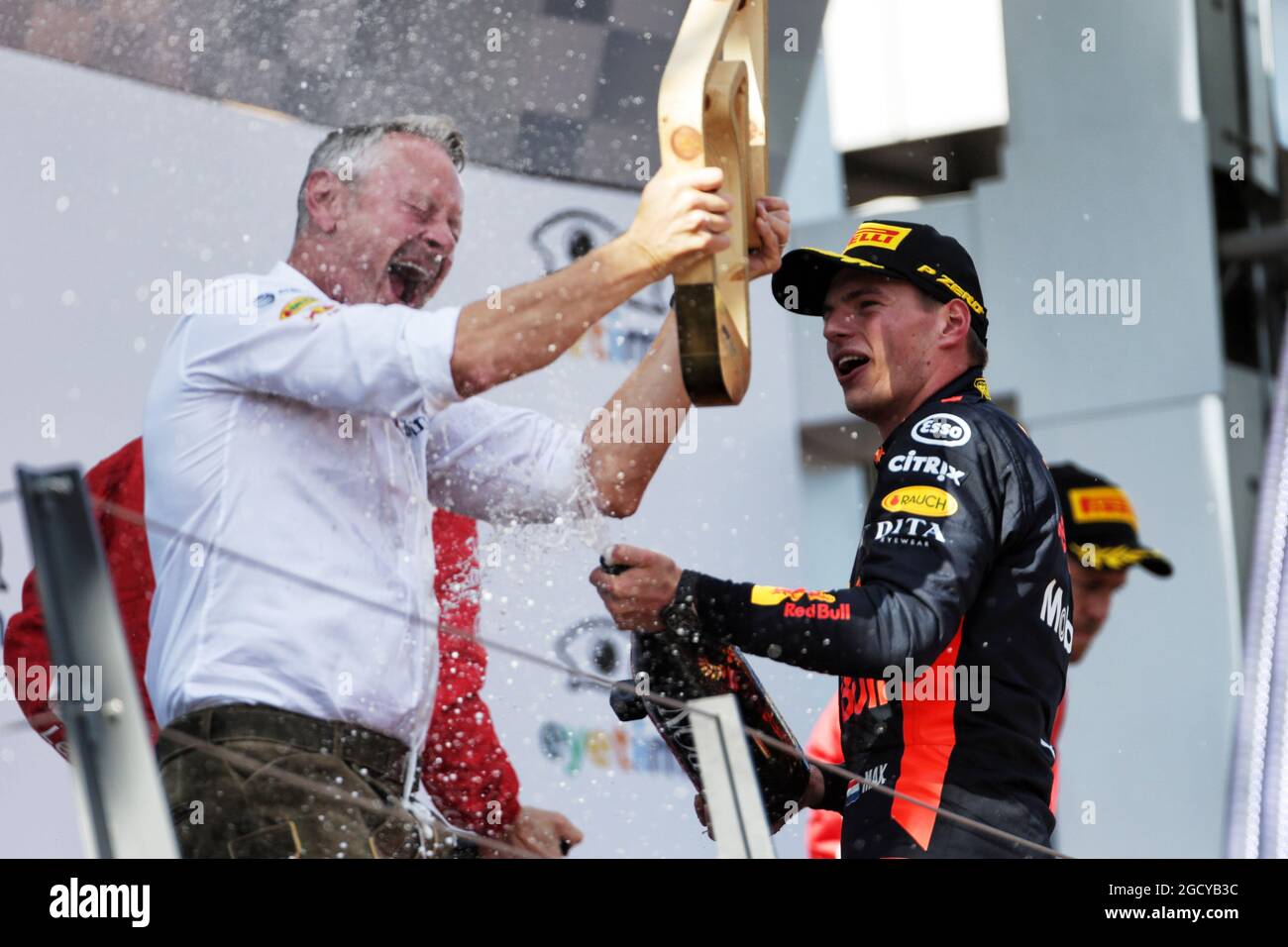 Race winner Max Verstappen (NLD) Red Bull Racing celebrates on the ...