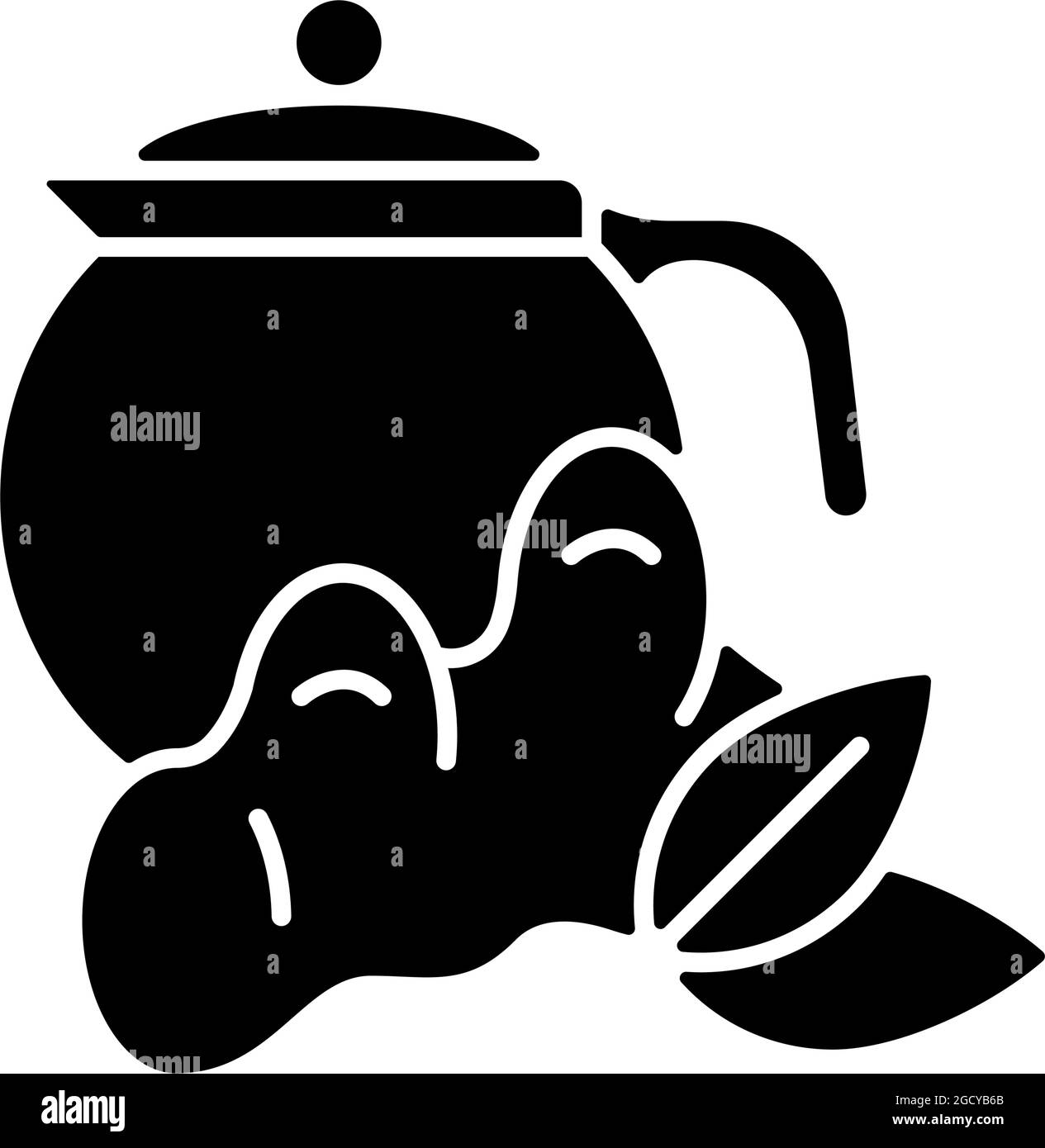 Ginger tea black glyph icon Stock Vector Image & Art - Alamy