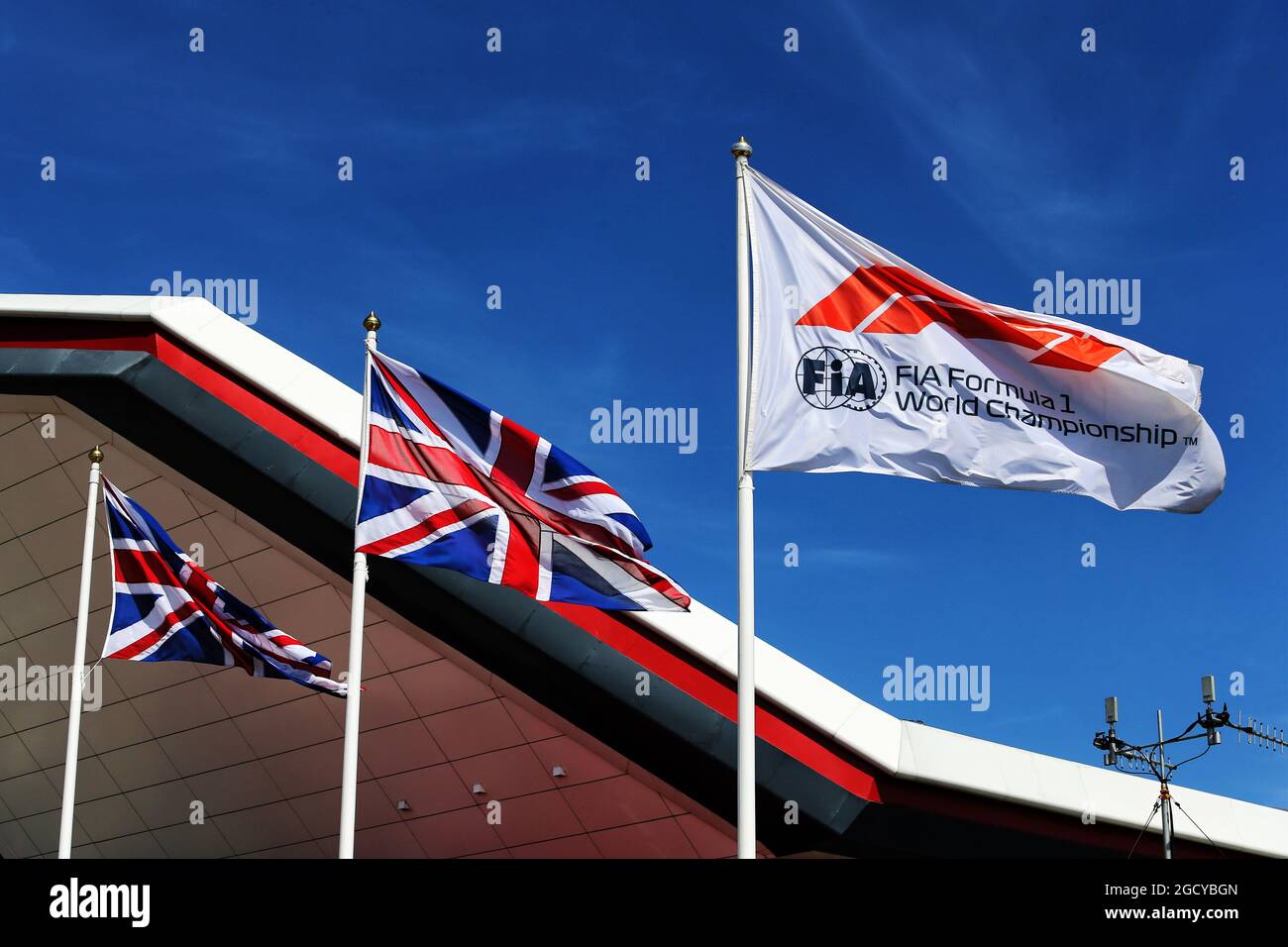 British and F1 flags. British Grand Prix, Saturday 7th July 2018 ...